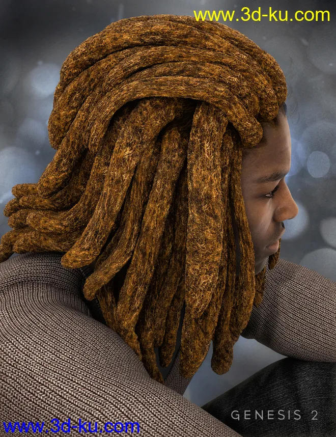 Messy Dreads for Genesis 2 Male(s) - DAZ模型