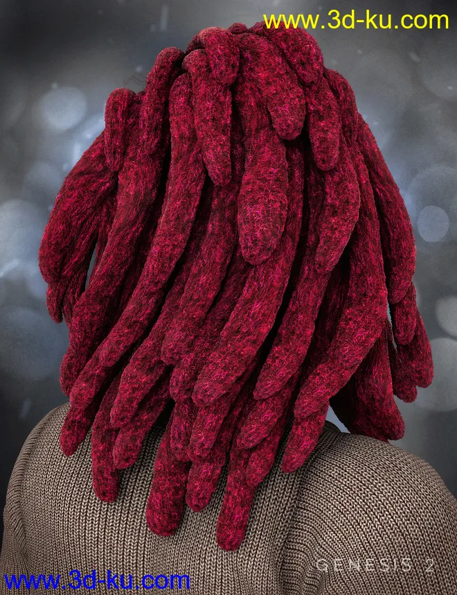 Messy Dreads for Genesis 2 Male(s) - DAZ模型